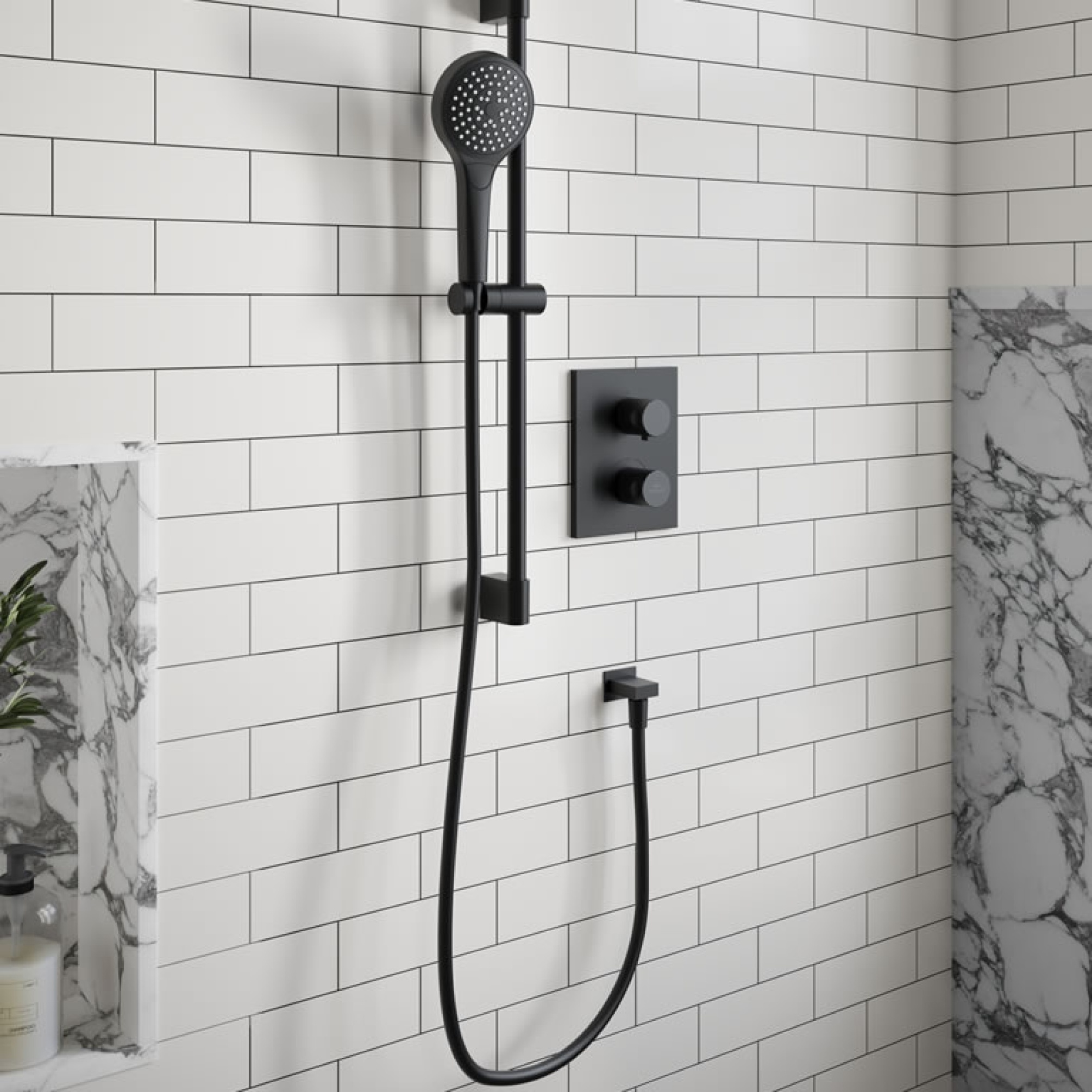 V&B Verve Black Complete Slide Rail Set | Sanctuary Bathrooms