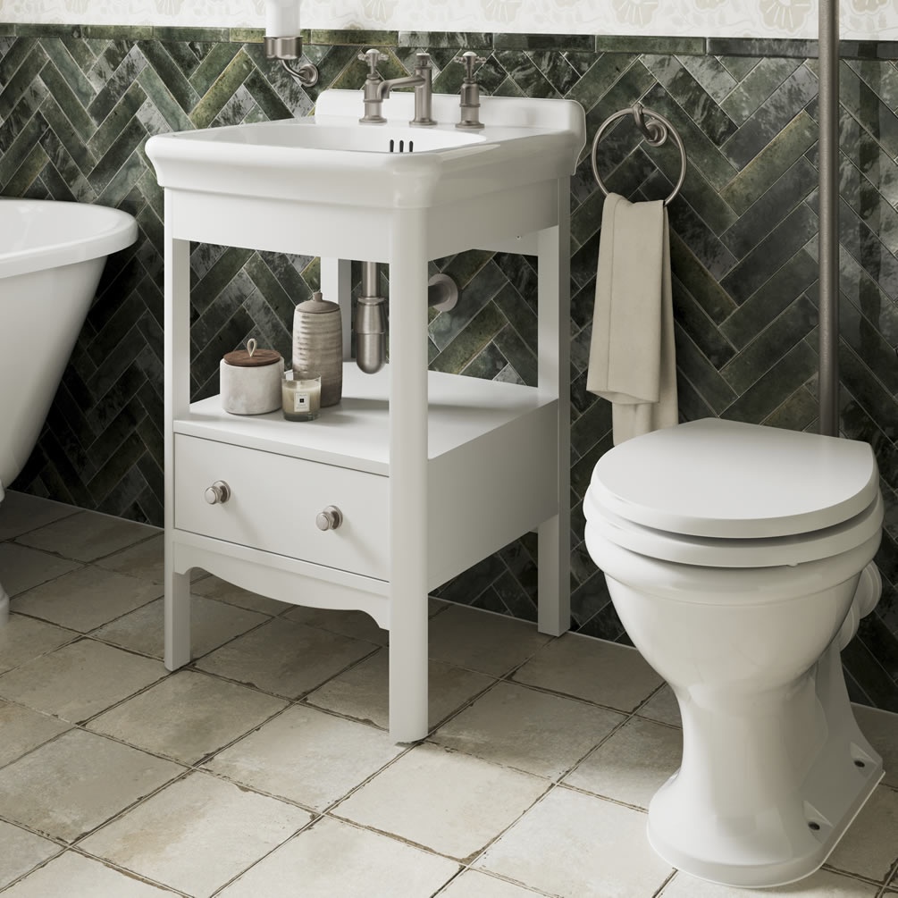 Burlington Guild 620mm Varley White Wash Stand & Basin