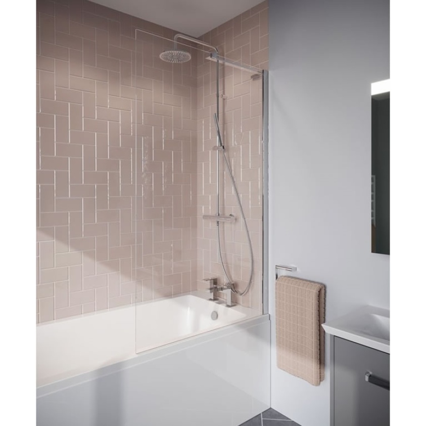 Crosswater Clear 6 Silver Fixed Bath Screen | Sanctuary Bathrooms