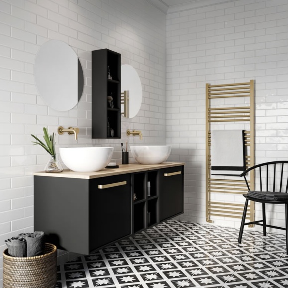 Crosswater Infinity 1400mm Matt Black Vanity Unit | Sanctuary Bathrooms