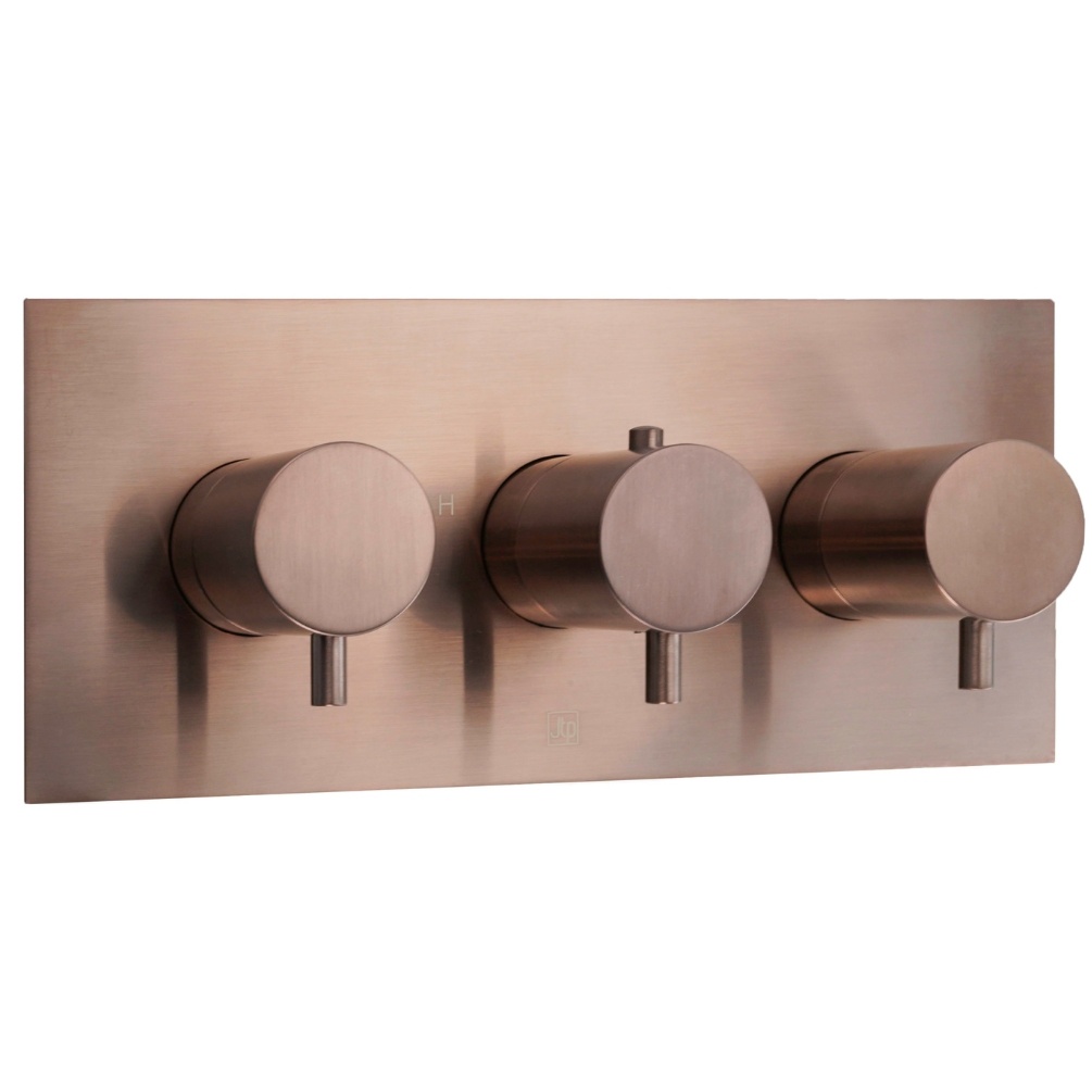 JTP Vos Brushed Bronze Dual Outlet Landscape Shower Valve | Sanctuary