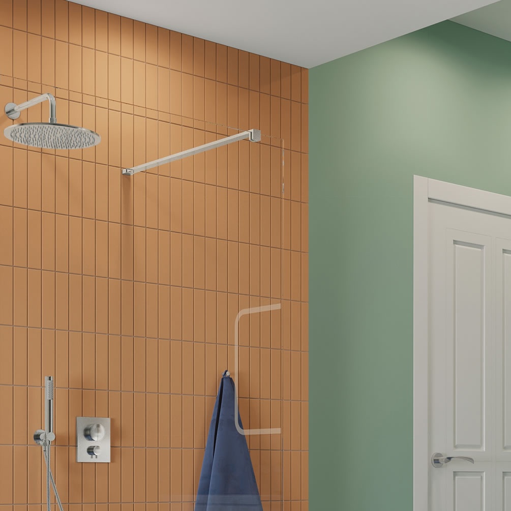 Crosswater Polished Steel Glass-to-Wall Bracing Bar | Sanctuary Bathrooms