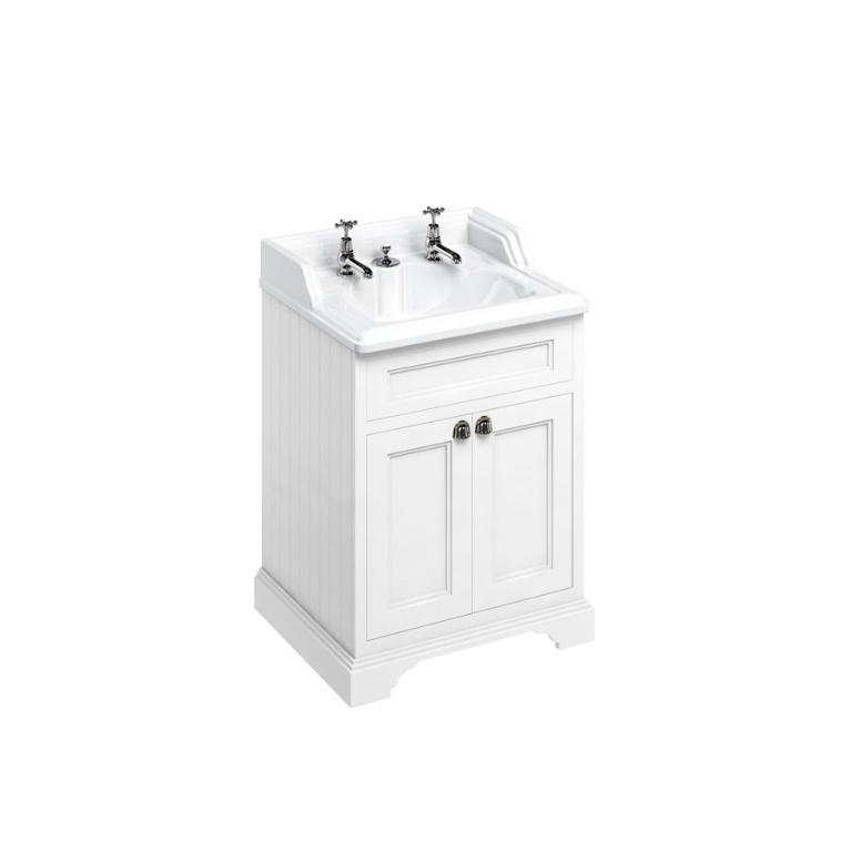 Burlington Classic 650 Basin Overflow & White Unit Doors | Sanctuary