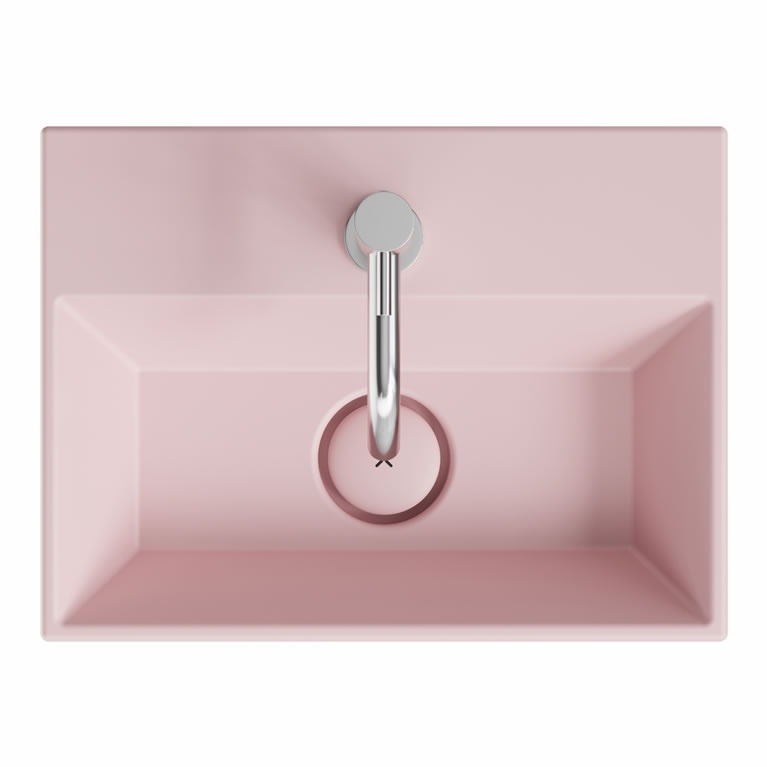 Crosswater Beck Matt Pink 400mm Cloakroom Basin | Sanctuary Bathrooms