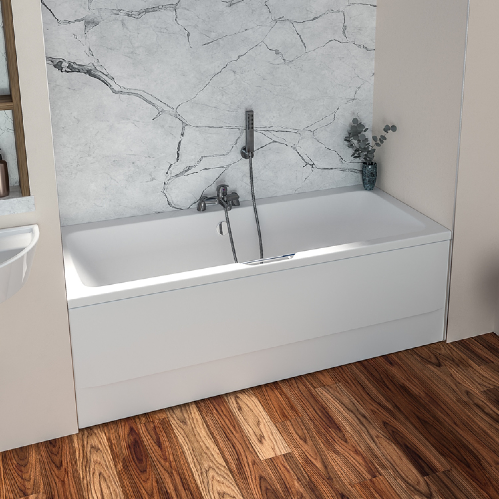 Eastbrook Beaufort Portland 1800 x 800mm Double Ended Bath With Single ...