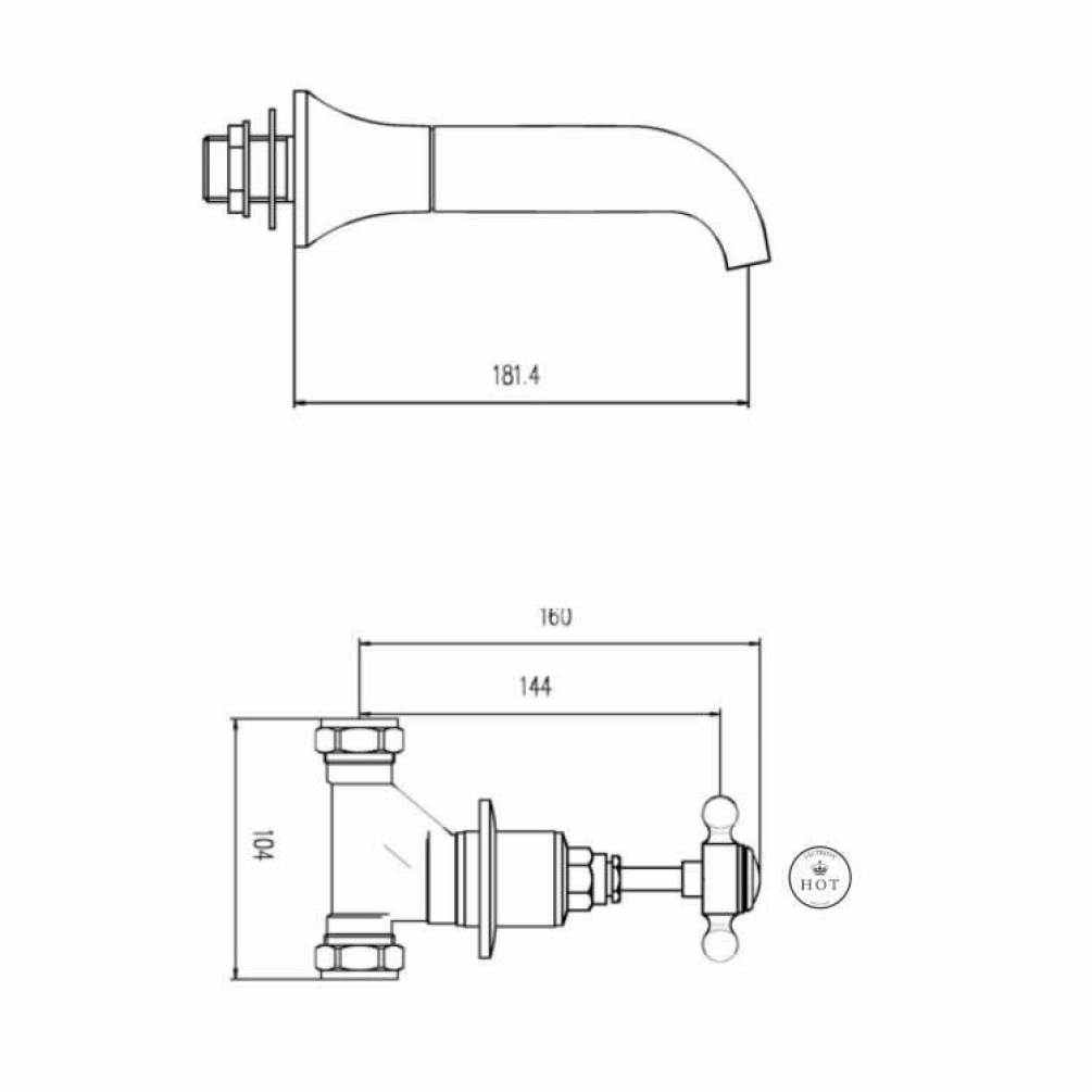 BC Designs Victrion Lever Wall Mounted Bath Filler | Sanctuary