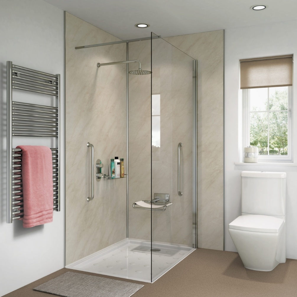 Showerwall Ivory Marble 579mm Proclick MDF Wall Panel