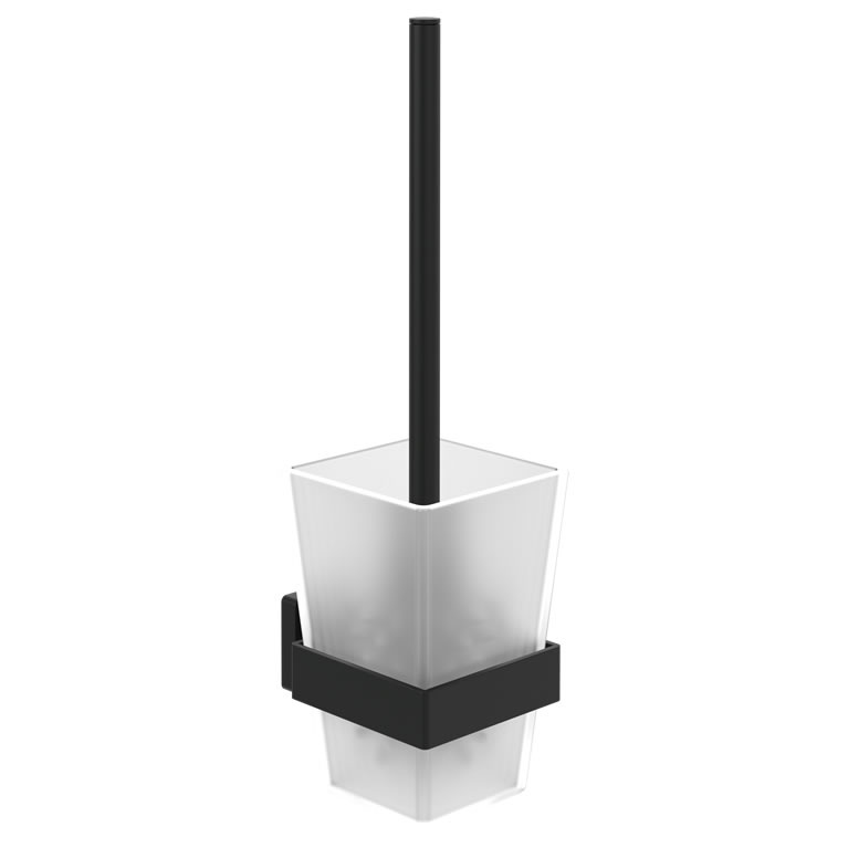 V&B Elements Striking Matt Black Toilet Brush Set | Sanctuary Bathrooms