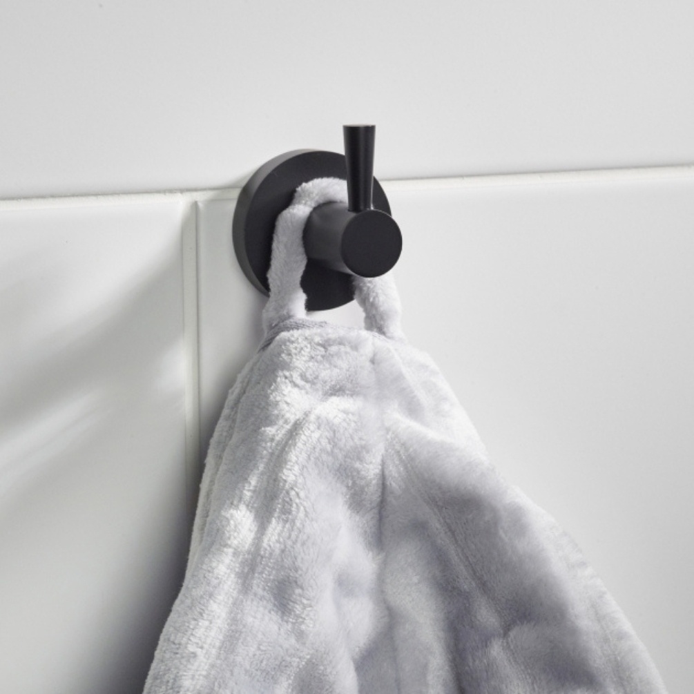 Bristan Round Black Robe Hook | Sanctuary Bathrooms