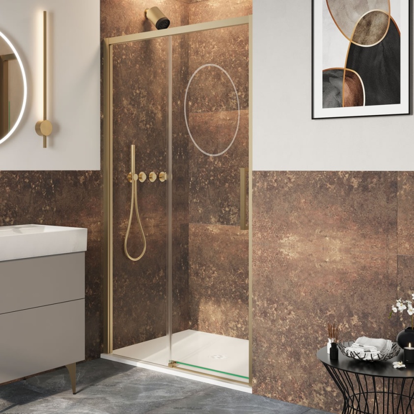 Crosswater Asura 8 Brass 1400 Sliding Shower Door | Sanctuary