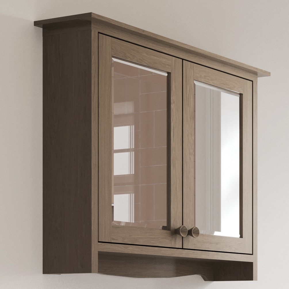 Burlington Guild Dark Oak Wall Mirrored Cabinet | Sanctuary