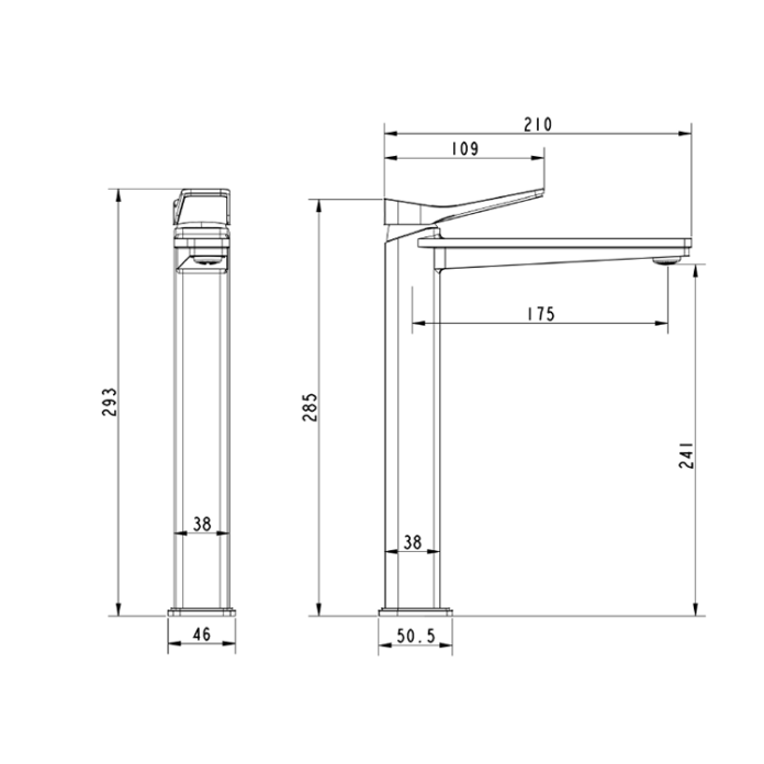 JTP Hix Brushed Brass Tall Basin Mixer | Sanctuary Bathrooms