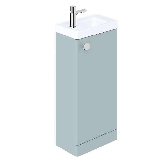 Vado Cameo 400mm Cove Blue Floor Mounted Cloakroom Vanity Unit & Basin ...