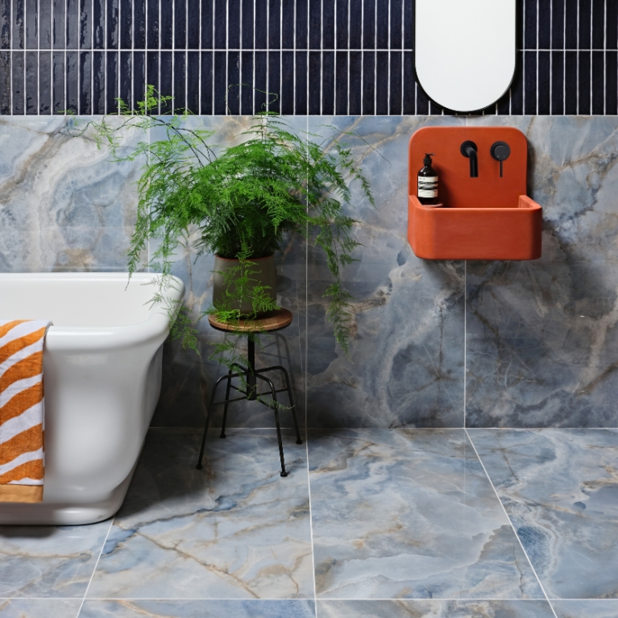Ca' Pietra California Porcelain Ocean Polished Tiles | Sanctuary Bathrooms