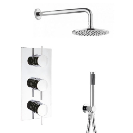 Crosswater Designer 3 Control Shower Valve Pack with Head & Handset ...