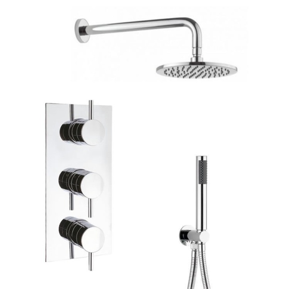 Crosswater Designer 3 Control Shower Valve Pack with Head & Handset ...