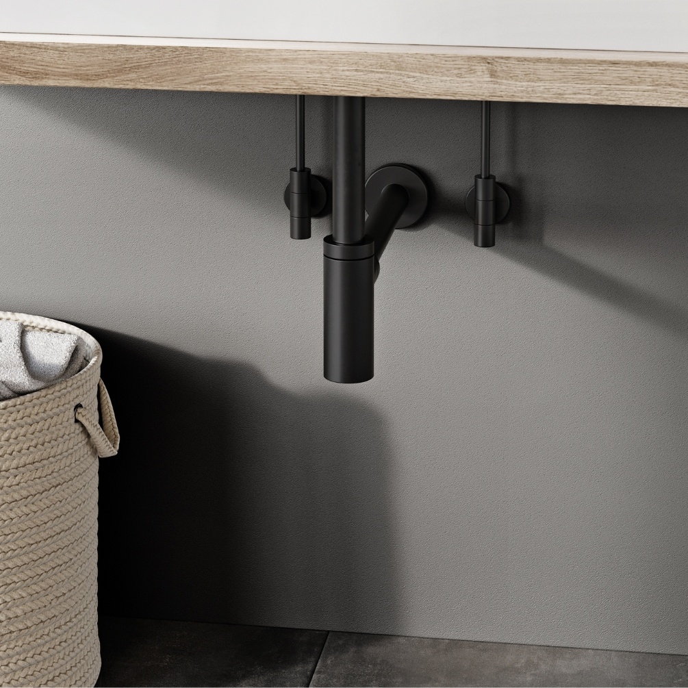 Abacus Matt Black Basin Isolation Valve Kit | Sanctuary Bathrooms