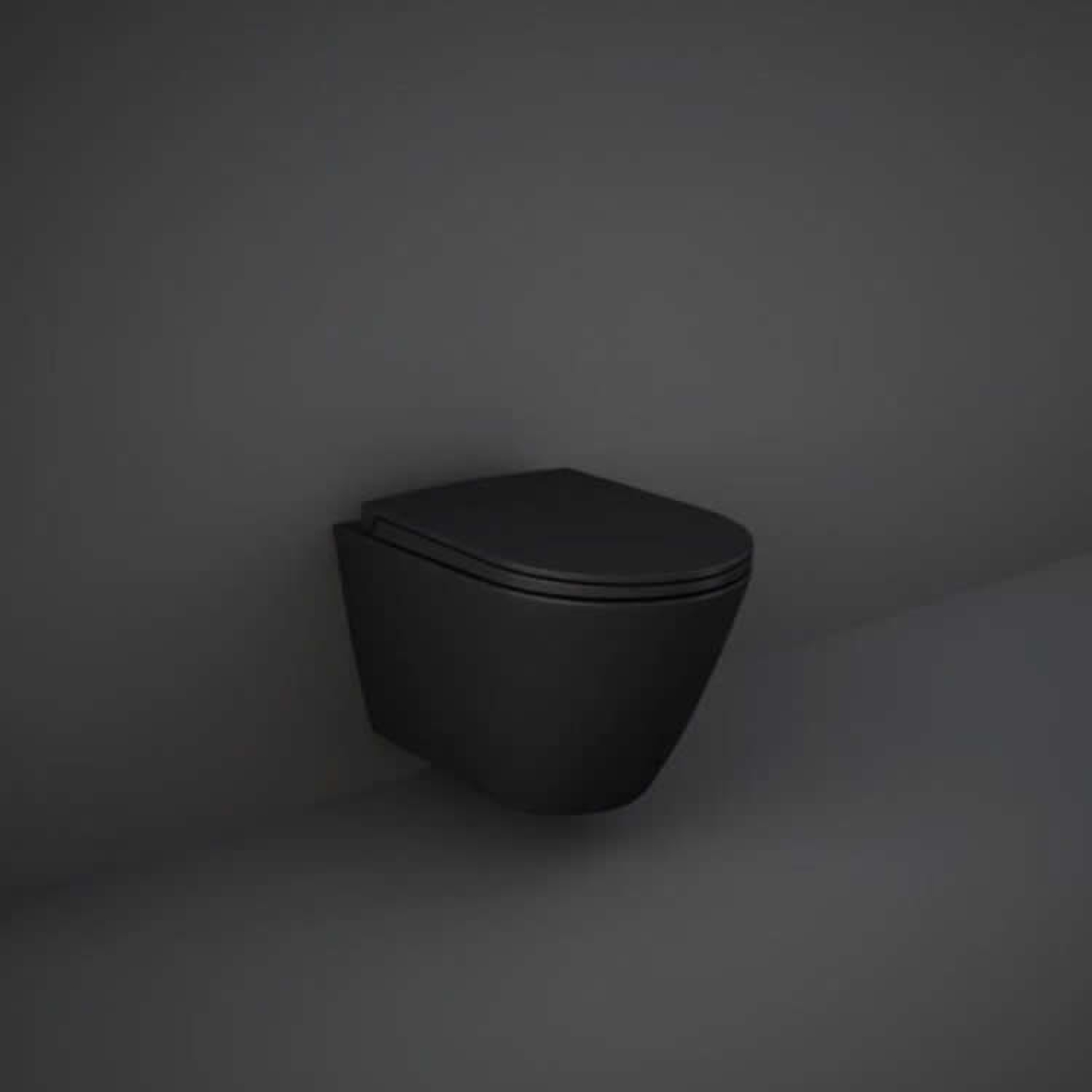 RAK Feeling Matt Black Rimless Wall Hung WC & Seat | Sanctuary Bathrooms