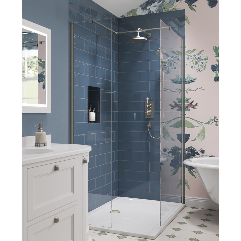 Burlington Nickel Walk In Shower Enclosure | Sanctuary