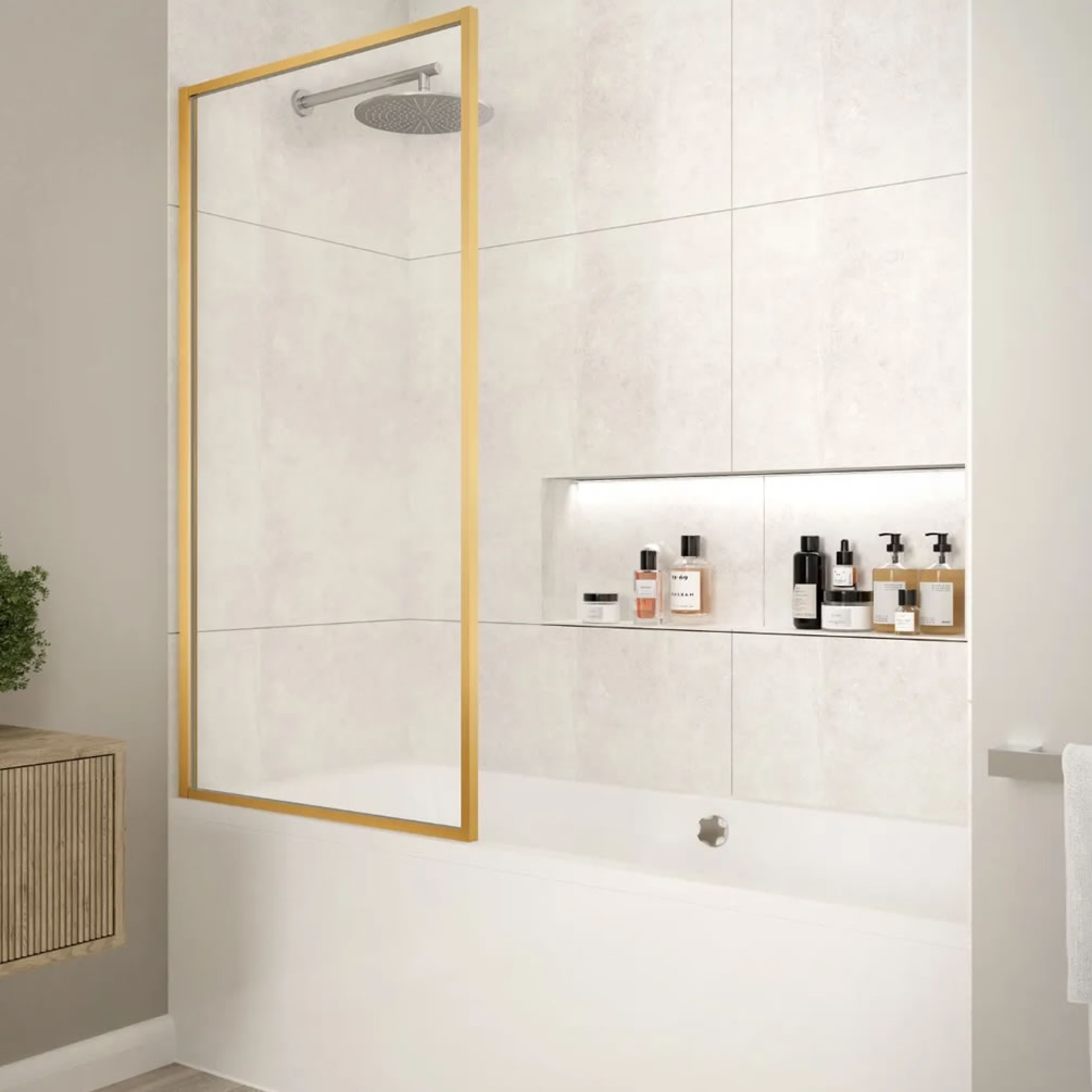 Merlyn MB14 Bronze Framed Fixed Bath Screen | Sanctuary