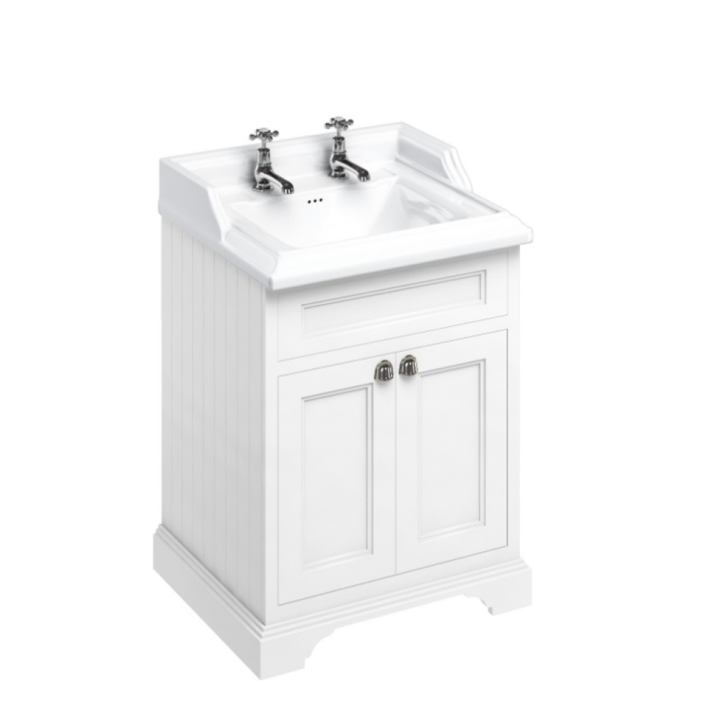 Burlington Classic 650mm Basin & White Standing Unit Doors