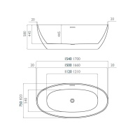 Waters I-Line Stream 1700mm Freestanding Bath | Sanctuary Bathrooms