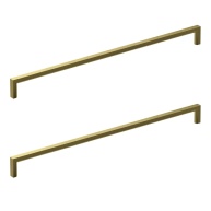 Apex Pair of Brushed Brass 330mm Slim D-Shaped Handles