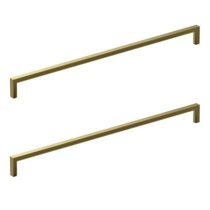Apex Pair of Brushed Brass 330mm Slim D-Shaped Handles
