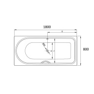 Bette Ocean 1800mm x 800mm SE Shower Bath | Sanctuary