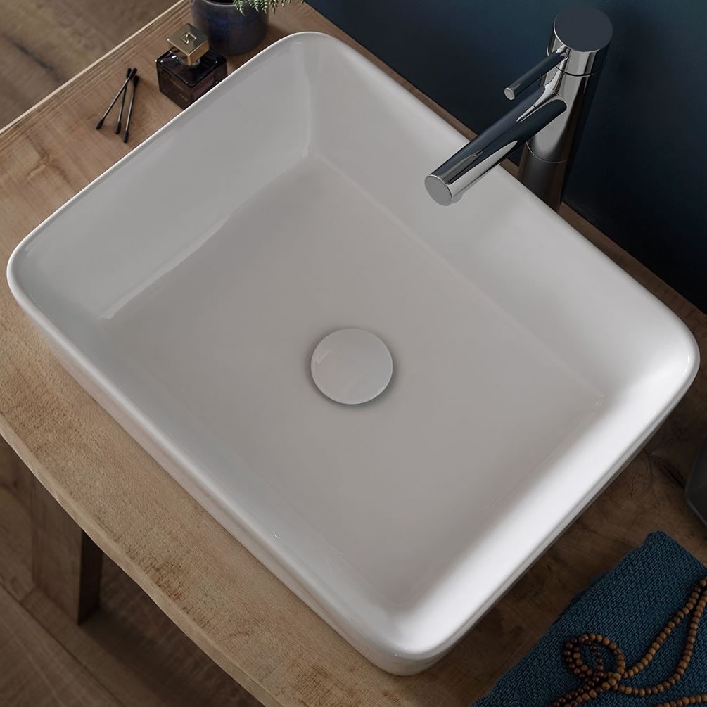 Vado White Ceramic Waste Cap | Sanctuary Bathrooms