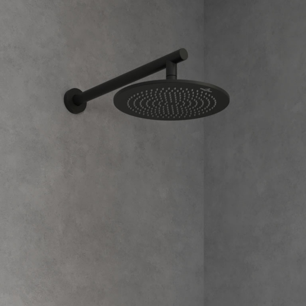 V&B Universal Black 250mm Round Shower Head | Sanctuary Bathrooms
