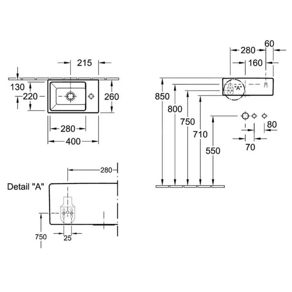 V&B Memento Cloakroom Basin & Towel Rail Set | Sanctuary Bathrooms