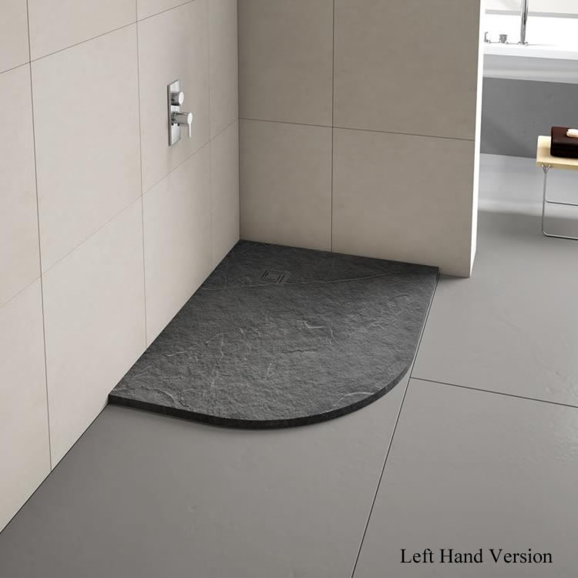 Merlyn Truestone Fossil Grey 1000 x 800mm Offset Quadrant Shower Tray ...