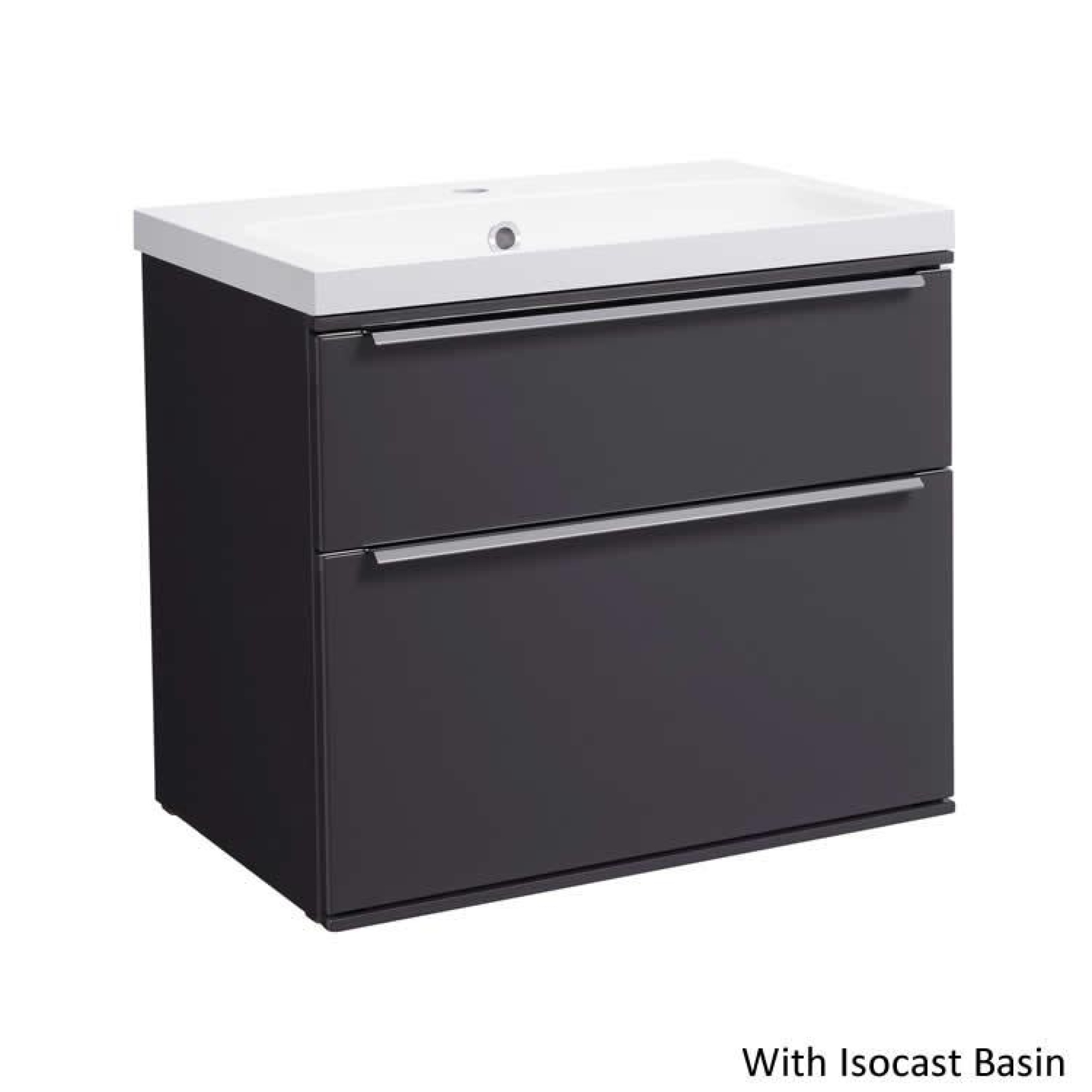 Roper Rhodes Scheme 600mm Matt Carbon Wall Vanity Unit & Basin ...