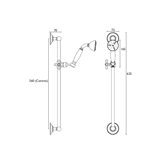 Heritage Premium Gold Adjustable Riser Kit & Handset