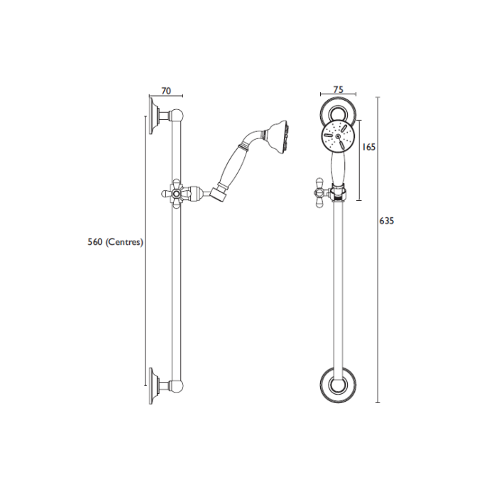Heritage Premium Gold Adjustable Riser Kit & Handset