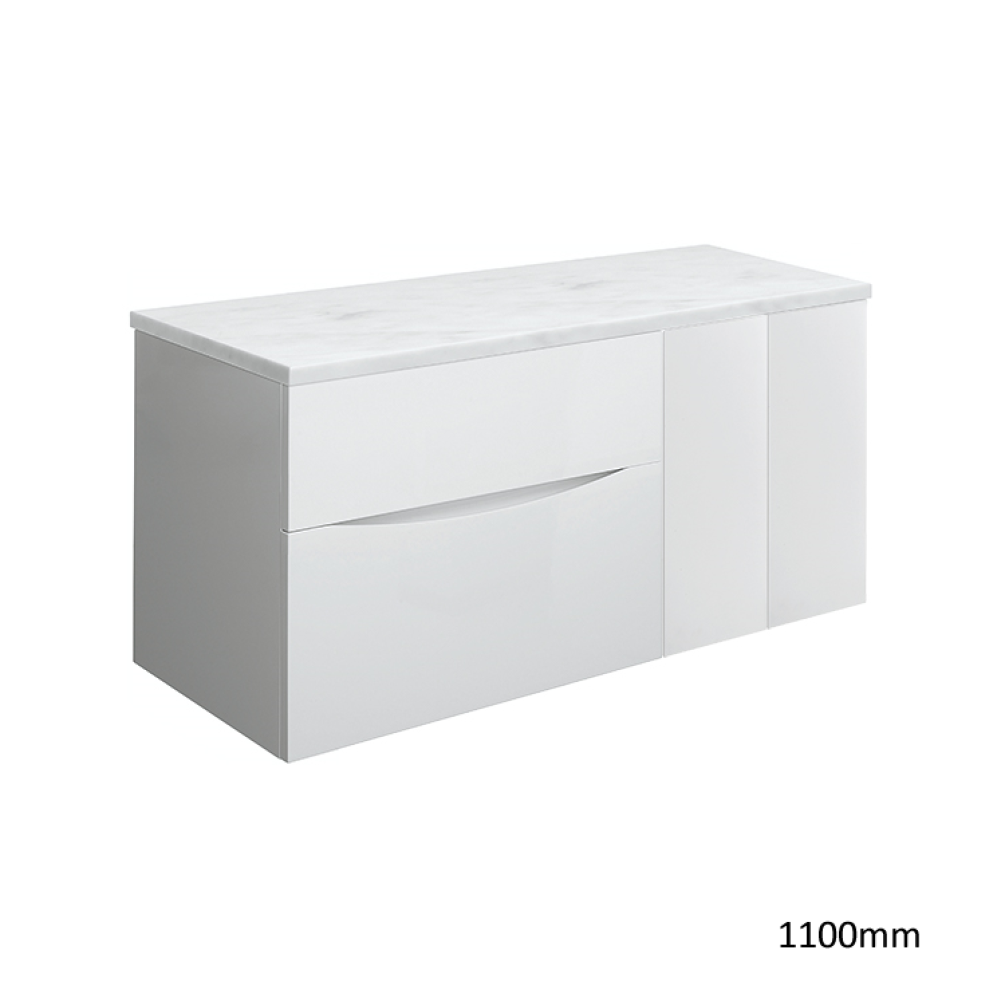 Crosswater Glide II White Gloss Worktop & Link Units | Sanctuary Bathrooms