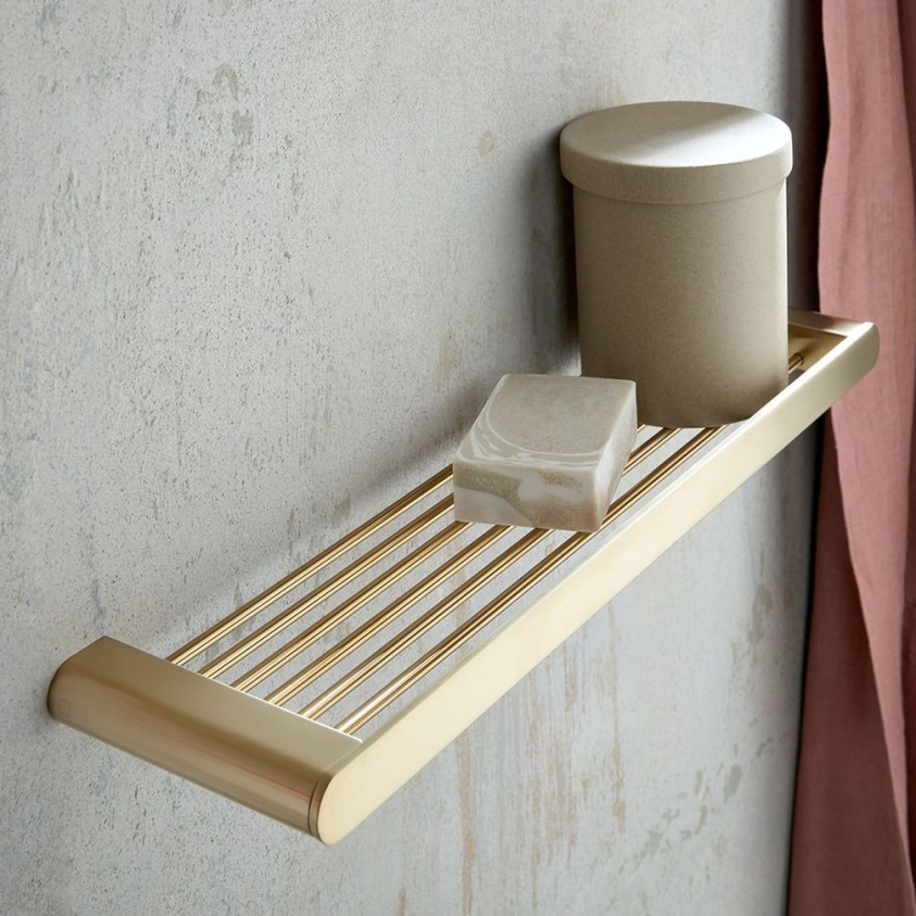 Vado Individual Brushed Gold 380mm Shelf | Sanctuary Bathrooms