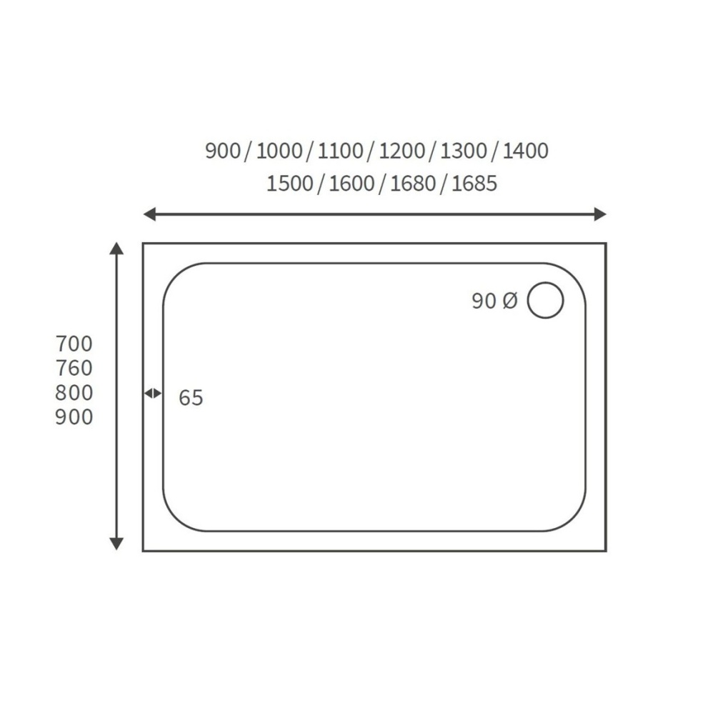 1500mm x 800mm 2 Sided Shower Enclosure & Tray | Sanctuary