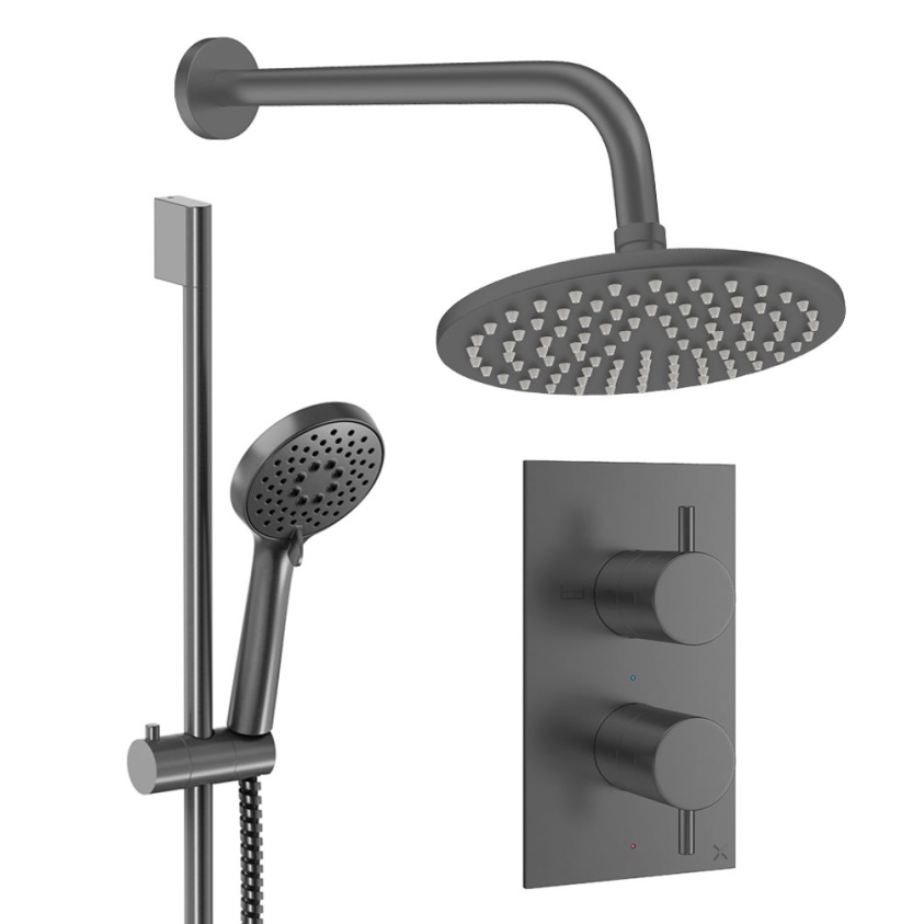 Crosswater Design Slate 2-Way Side Rail Shower | Sanctuary