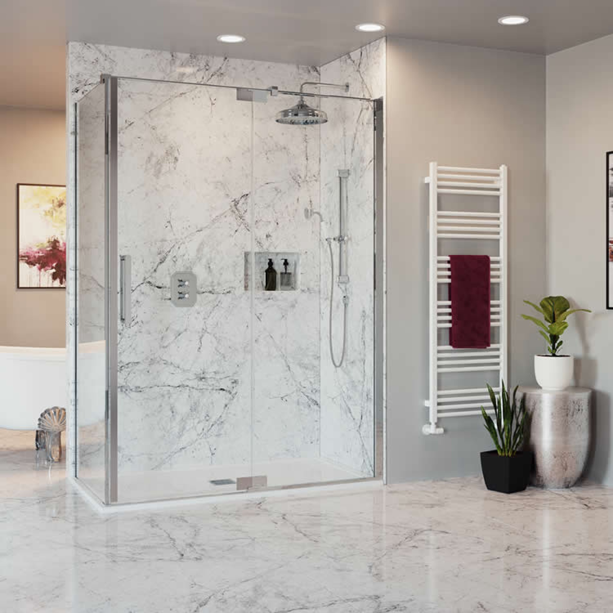 Crosswater Optix 10 Polished Steel Pivot & Inline Panel | Sanctuary ...