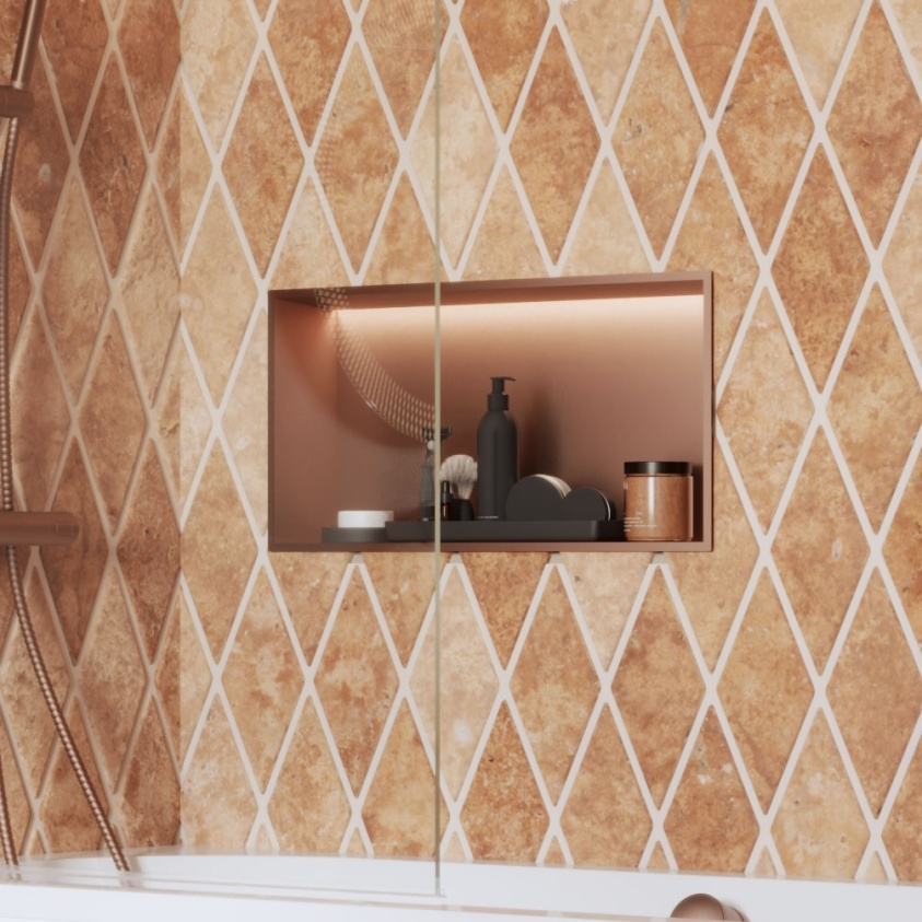 Crosswater Bronze 610 x 305mm LED Shower Niche | Sanctuary