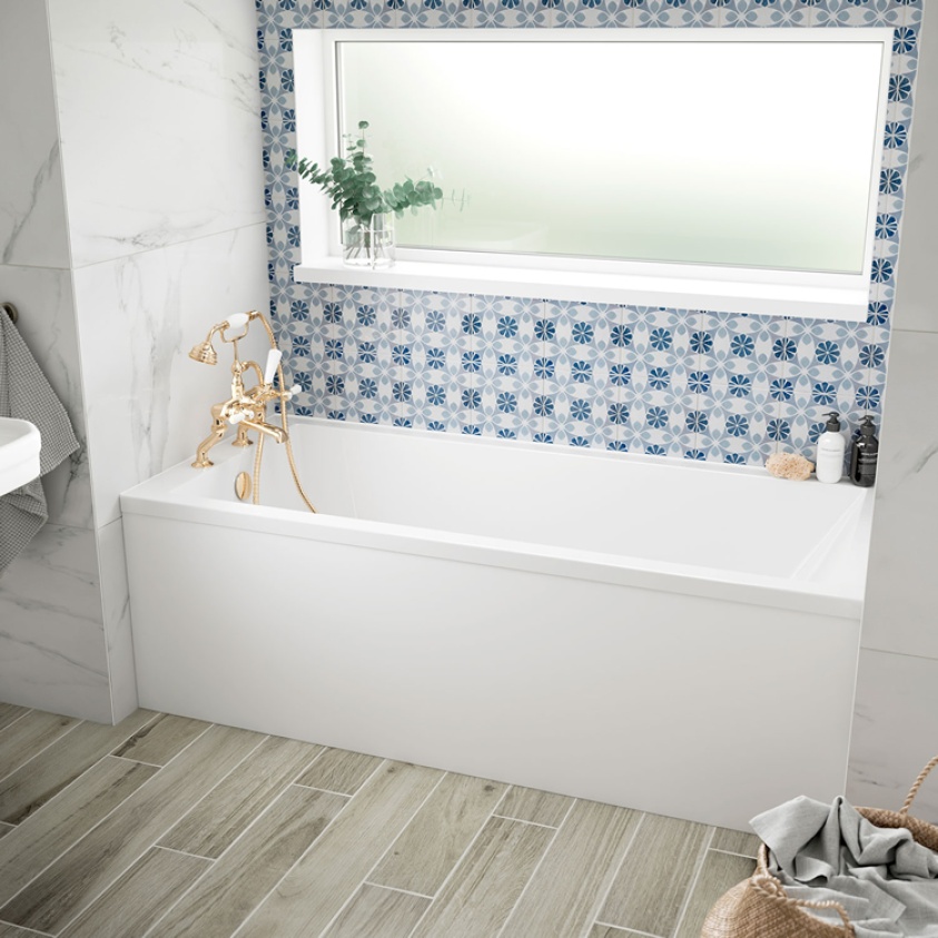 BC Designs Solid Blue Square Single Ended Bath | Sanctuary
