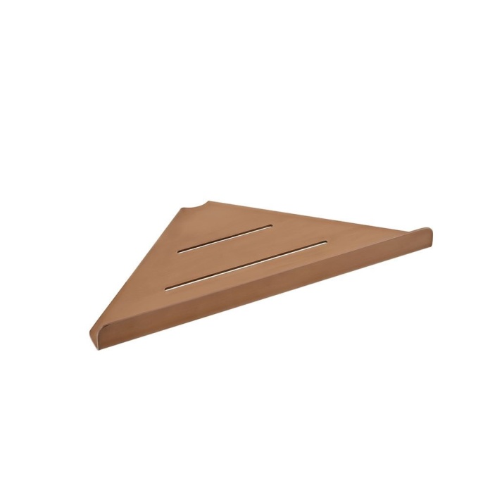 Vado Individual Brushed Bronze Corner Shelf | Sanctuary Bathrooms