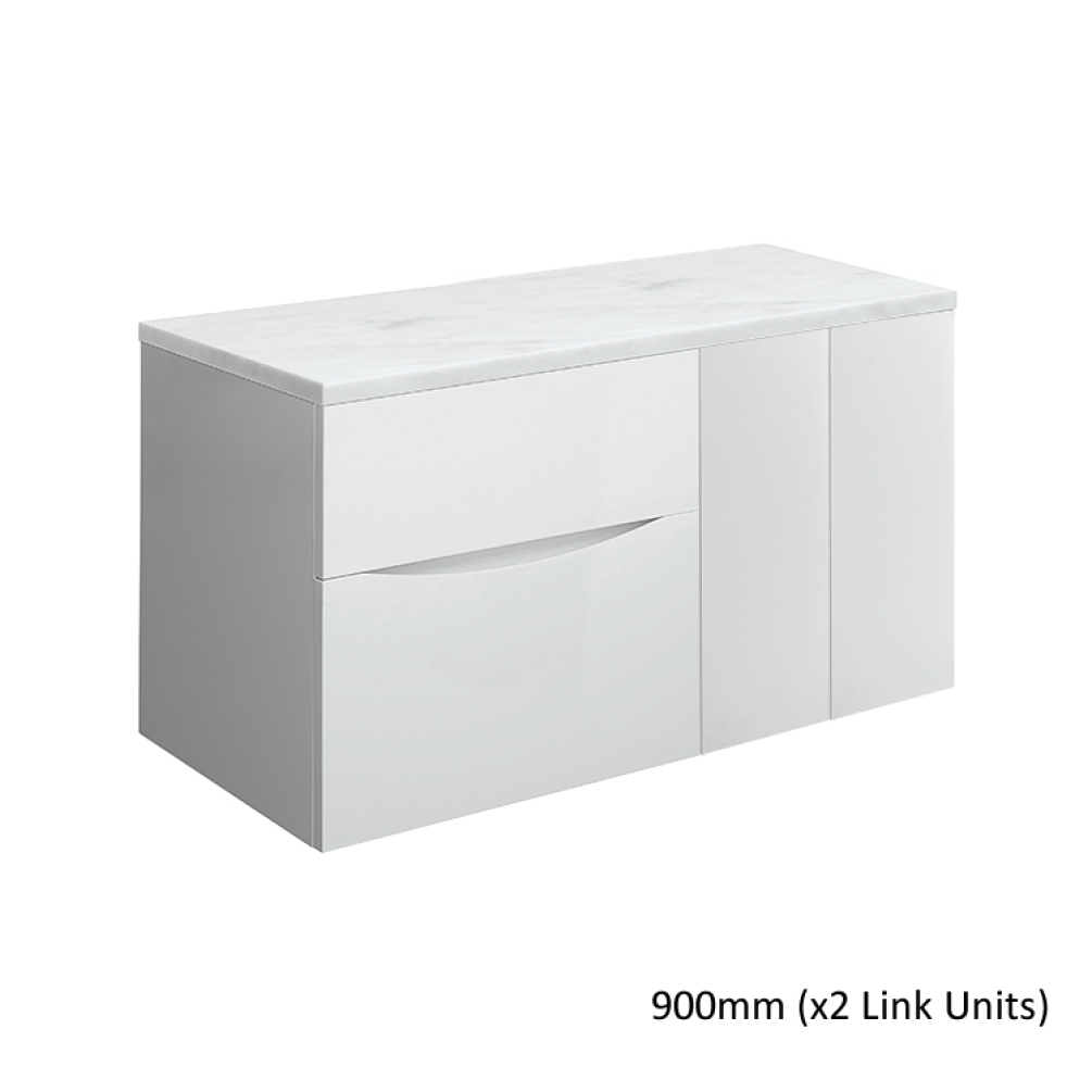 Crosswater Glide II White Gloss Worktop & Link Units | Sanctuary Bathrooms