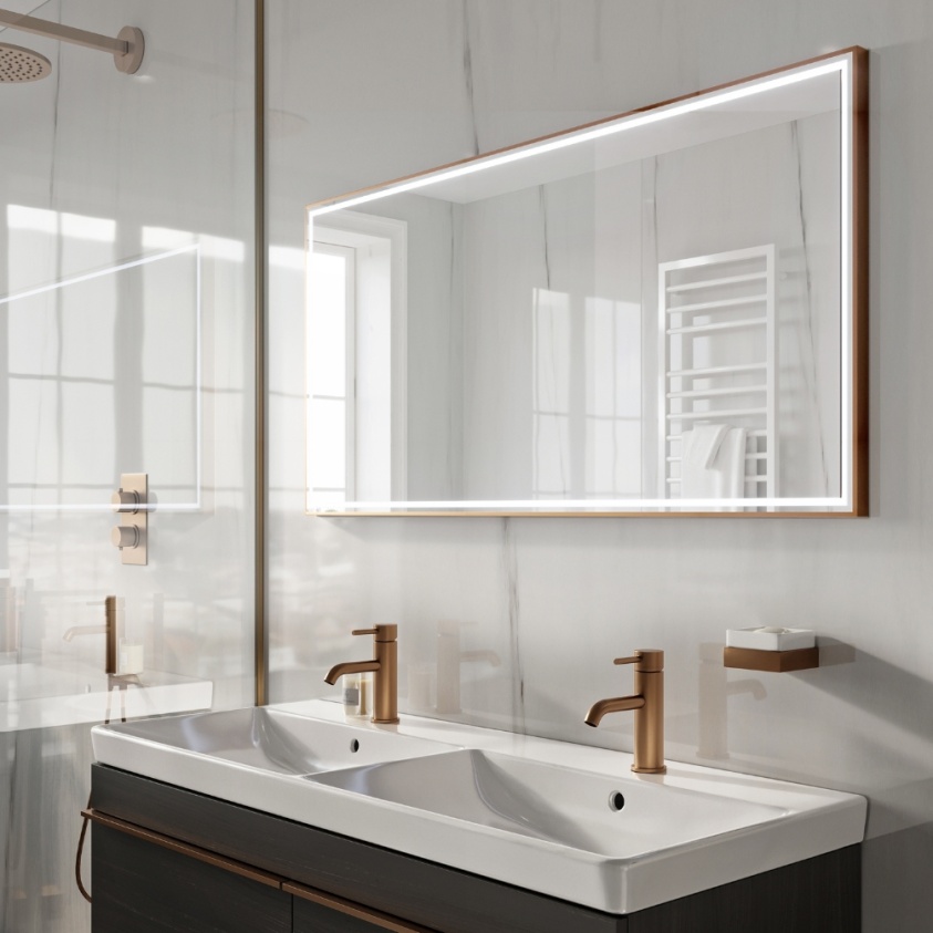 Abacus Line Brushed Bronze Framed 1200 x 600 LED Mirror