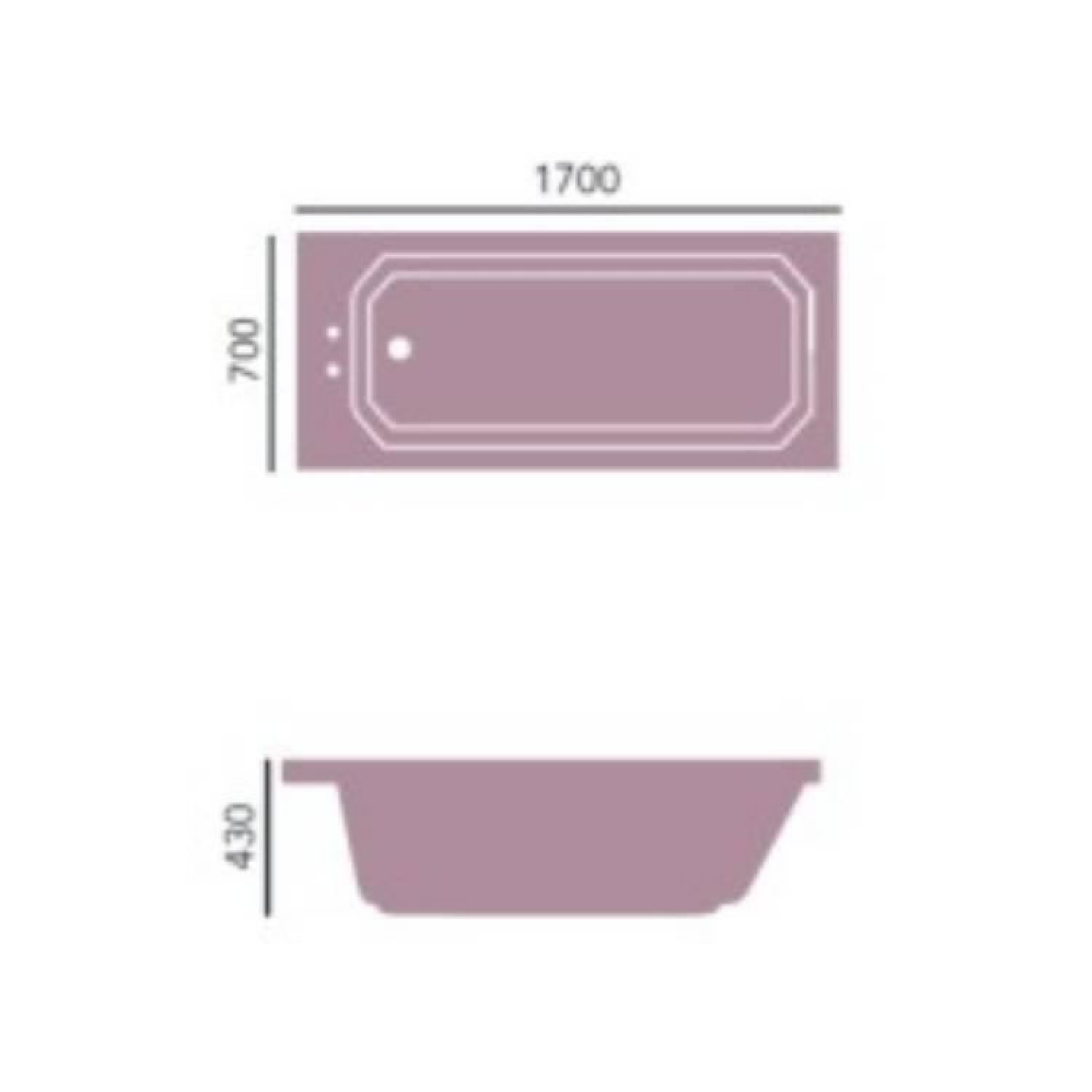 Heritage Granley Acrylic 1700 x 700 Single Ended Fitted Bath