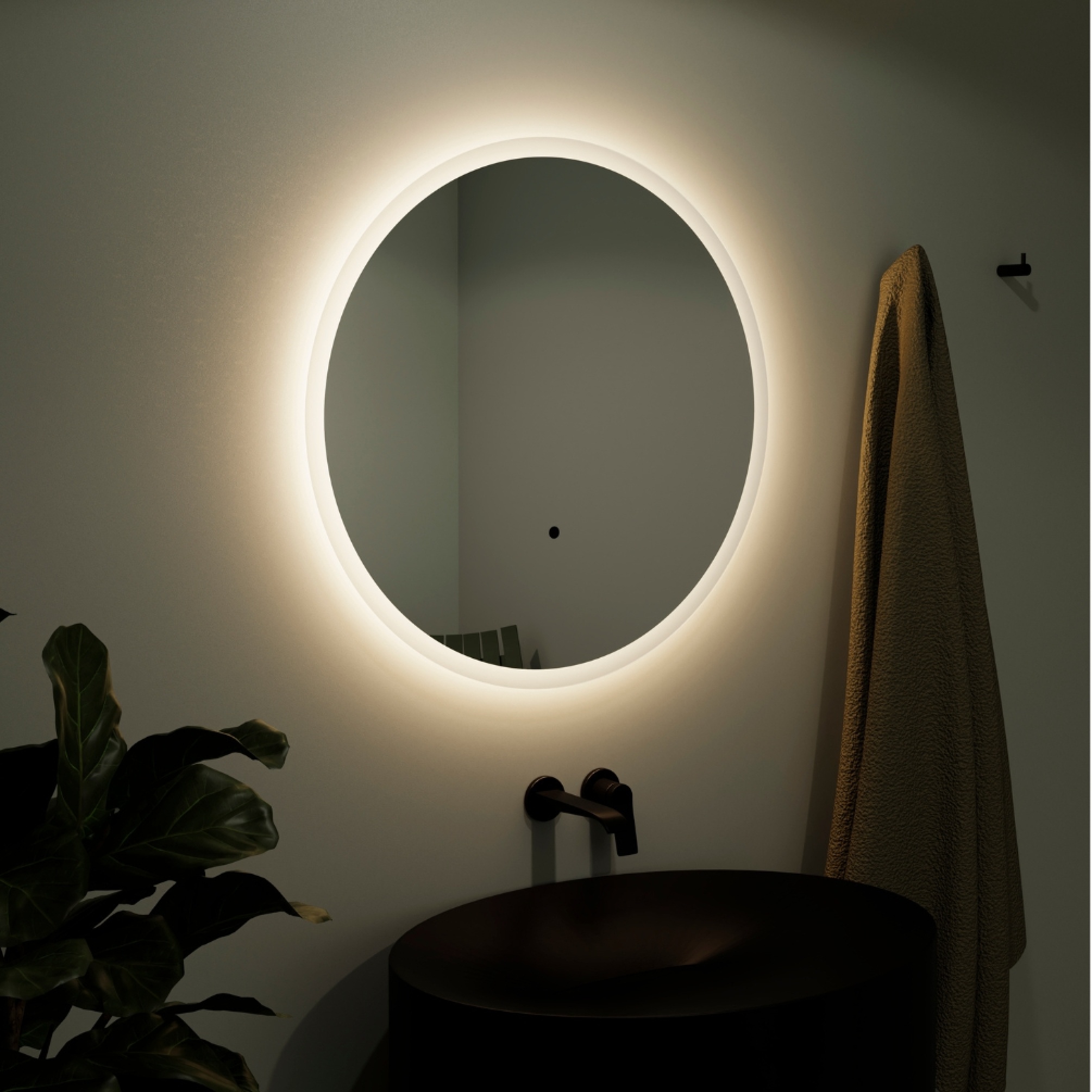 Origins Living Edison Round 800mm Backlit LED Mirror