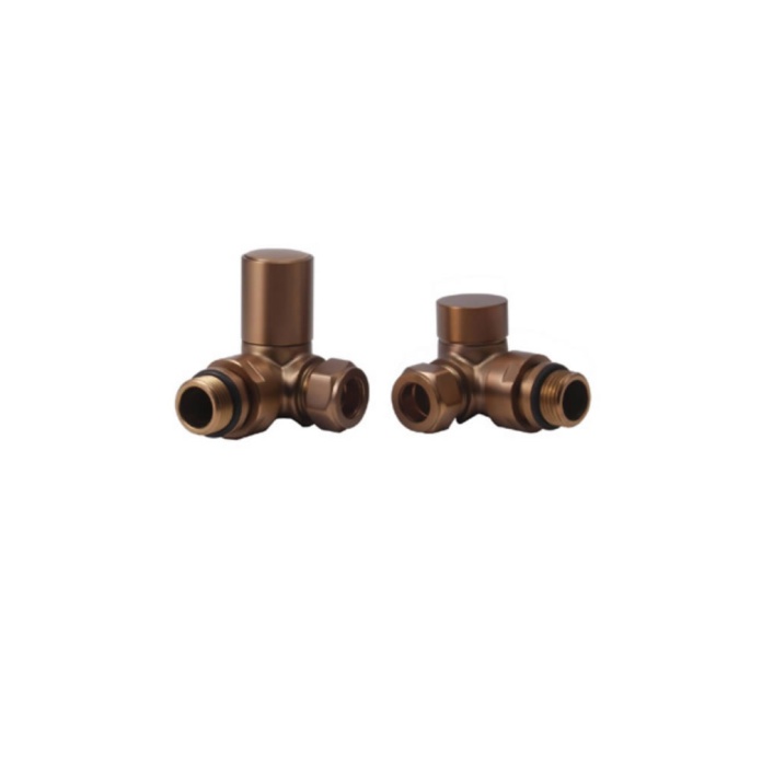 Velaro Bronze Corner Round Radiator Valves | Sanctuary