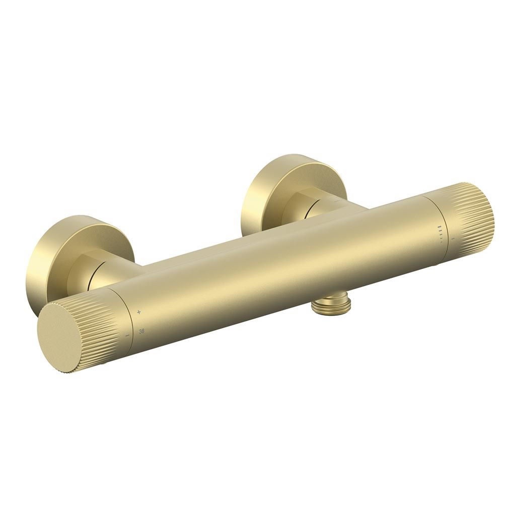 Vado Safari Leverless Fluted Satin Brass Exposed Thermostatic Bar ...